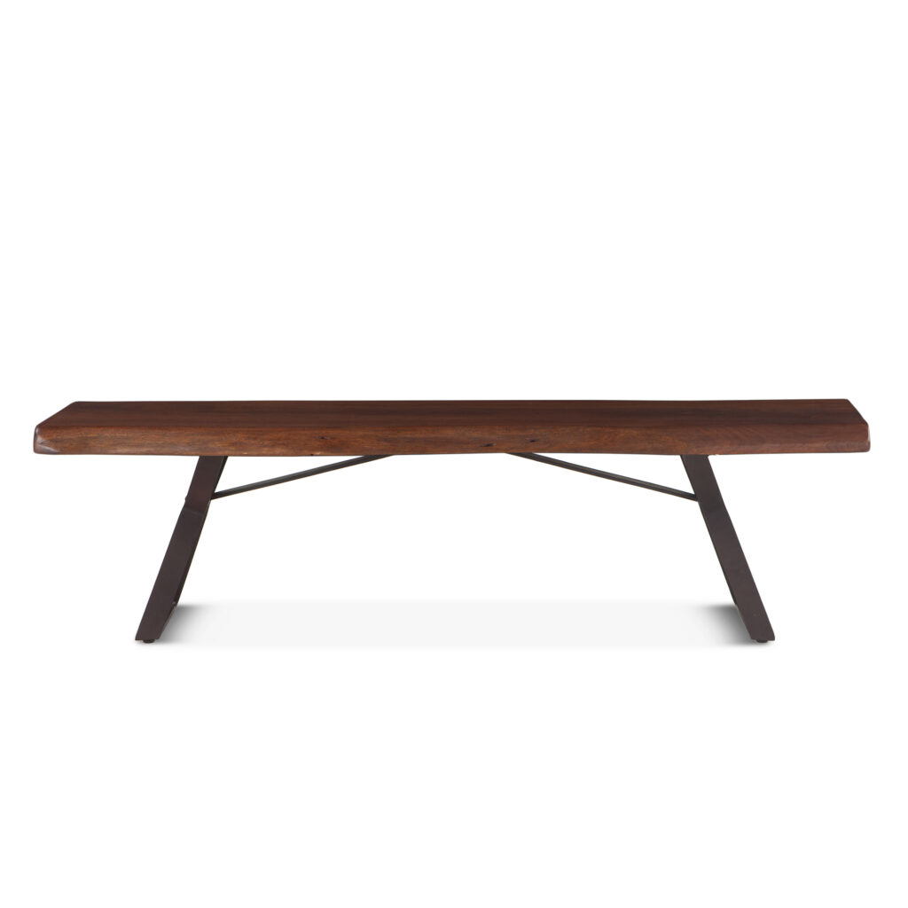 London Loft Walnut Bench 72in - Back at the Ranch Furniture