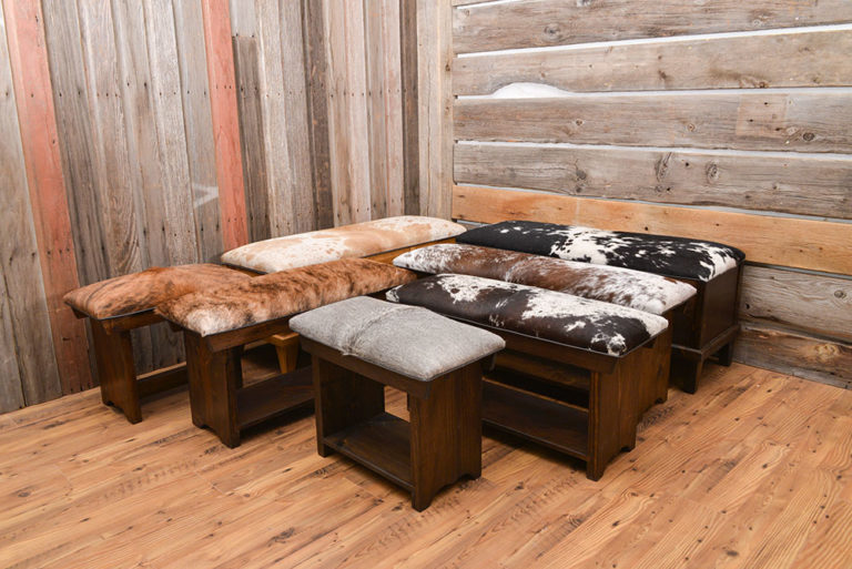Cowhide Bench - Back at the Ranch Furniture