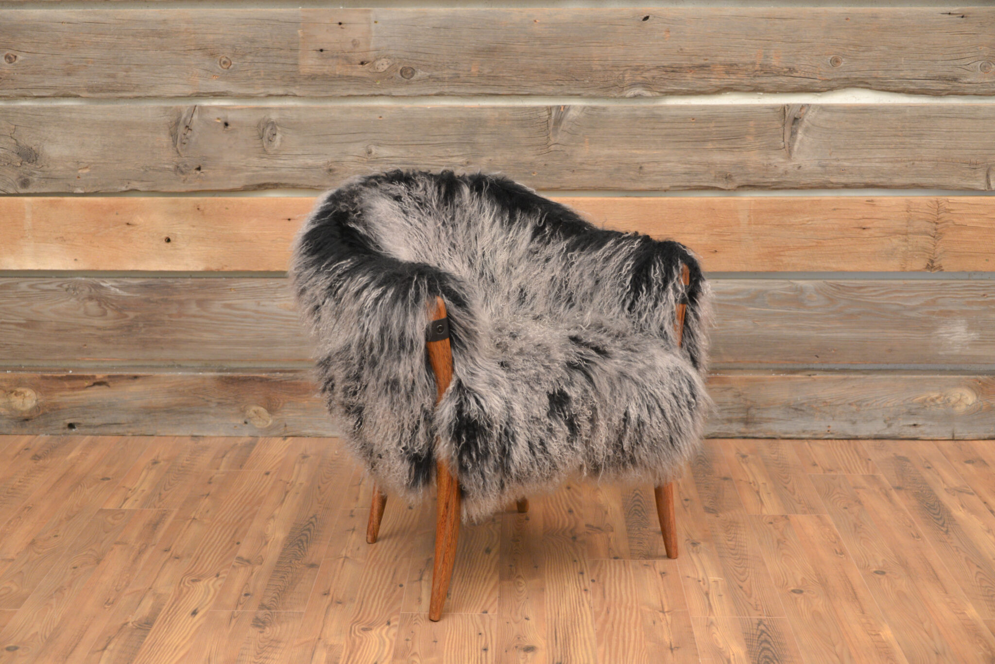 Millennium Chair in Salt & Pepper Sheepskin - Back at the Ranch Furniture