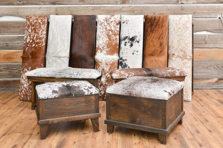 Cowhide Bench - Back at the Ranch Furniture